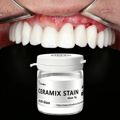 China Mixability Can Be Mixed To Create Custom Shades Clear Dental Glaze Powder No Fluorescence Dental Ceramics Coloring Suitable For Professional for sale