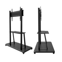 China Adjustable Mobile Stand for Interactive Whiteboard 55-86 Inch 150kg Capacity Lockable Wheels for sale