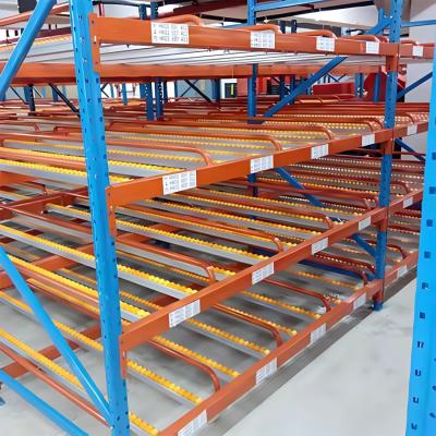 China Customized Carton Flow Racking with Rolling Roller Steel Warehouse Rack for Storage for sale