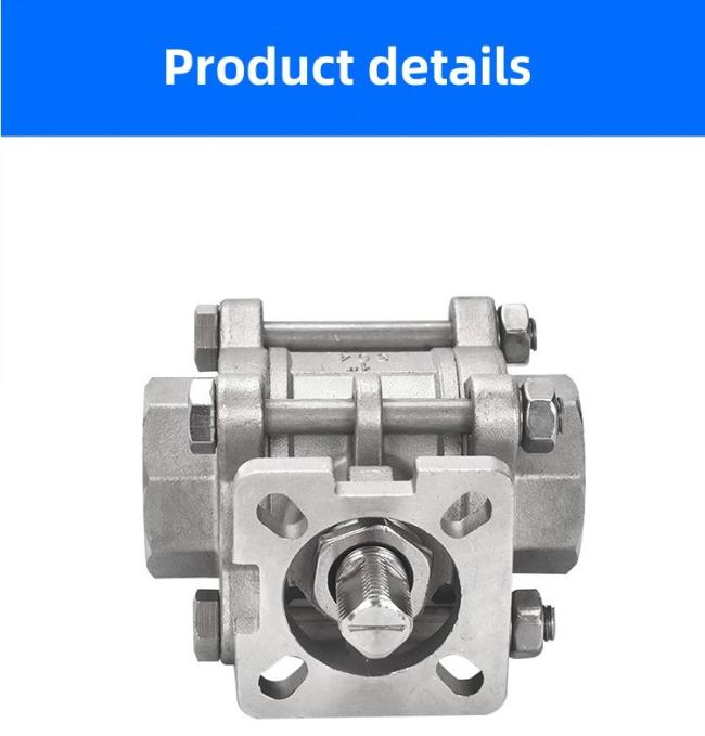 Pneumatic/Electric 304 Stainless Steel 3PC High Platform Ball Valve Thread Connecting Switch