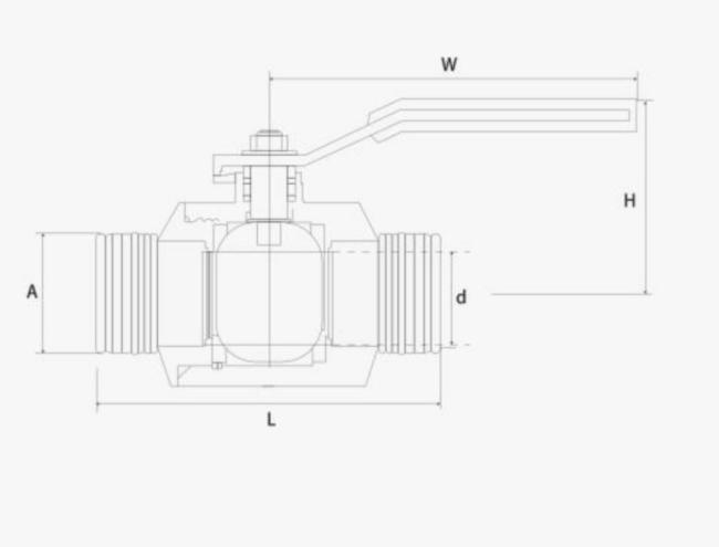 2PC Ball Valve Full Bore with Male-Male Thread CF8