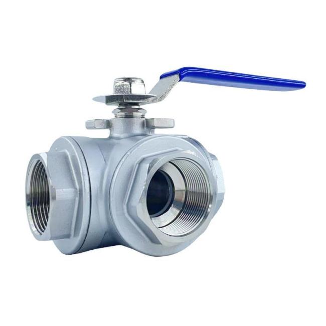 304/316 Stainless Steel Three-Way Ball Valve Internal Thread with Handle