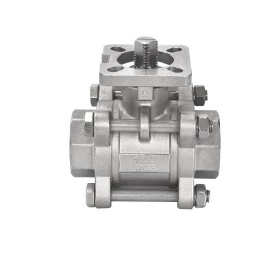 中国 水産業用 快速 3PC ボールバルブ SS304 316 CF8 ISO5211 マウントパッド 販売のため