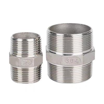 Cina DN8-DN100 uguale 304 316 NPT Hex/Hexagonal threaded forged stainless steel nipple in vendita