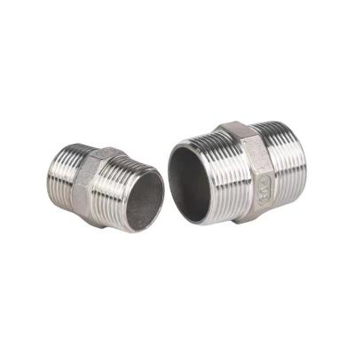 Cina DN8-DN100 uguale 304 316 NPT Hex/Hexagonal threaded forged stainless steel nipple in vendita