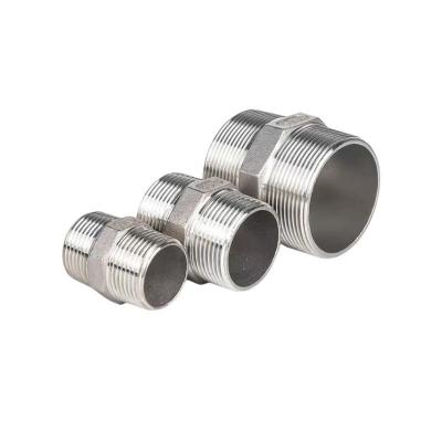 Cina DN8-DN100 uguale 304 316 NPT Hex/Hexagonal threaded forged stainless steel nipple in vendita