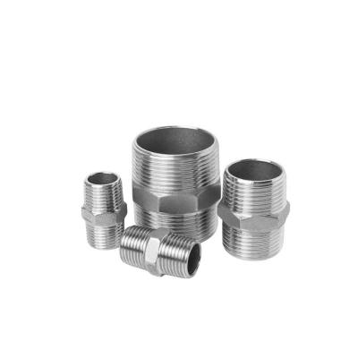 Cina DN8-DN100 uguale 304 316 NPT Hex/Hexagonal threaded forged stainless steel nipple in vendita