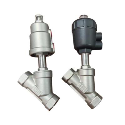 Cina CF8/CF8m NPT Thread Pneumatic Angle Seat Valve Straight Through tipo per doppia azione in vendita