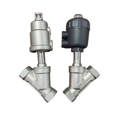 Cina CF8/CF8m NPT Thread Pneumatic Angle Seat Valve Straight Through tipo per doppia azione in vendita