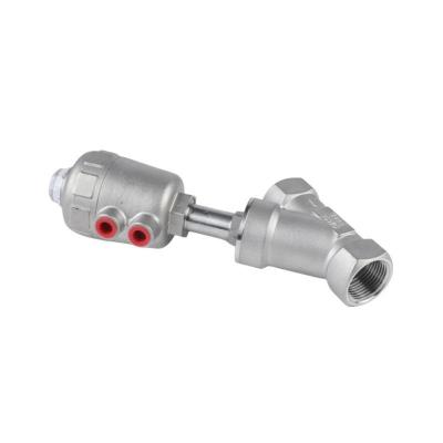 Cina CF8/CF8m NPT Thread Pneumatic Angle Seat Valve Straight Through tipo per doppia azione in vendita