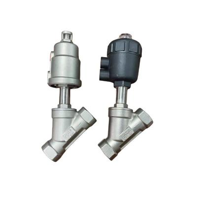 Cina CF8/CF8m NPT Thread Pneumatic Angle Seat Valve Straight Through tipo per doppia azione in vendita