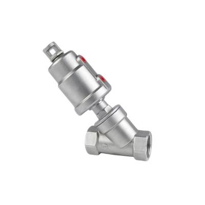 Cina NPT/BSPT/BSPP Connessione terminale 1/2 pollici Ss a filo Valvola di sedile angolare dell'attuatore pneumatico in vendita