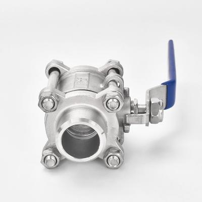 China Estrutura Valva de esferas flutuante de aço inoxidável 3PC soldada CF8m Bw/Sw à venda