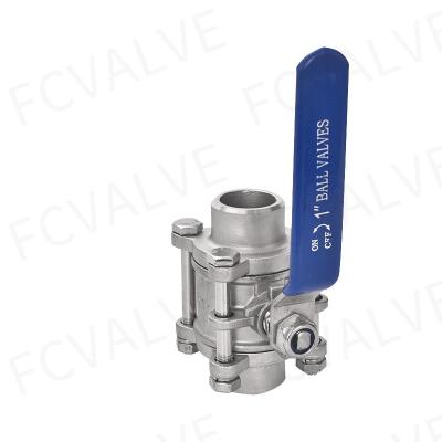 China Estrutura Valva de esferas flutuante de aço inoxidável 3PC soldada CF8m Bw/Sw à venda