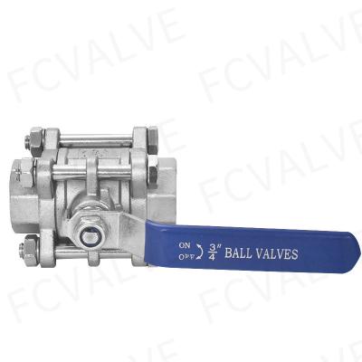 China 3PC válvula de esfera de fio de porta completa com uso industrial e forma de conexão de fio à venda