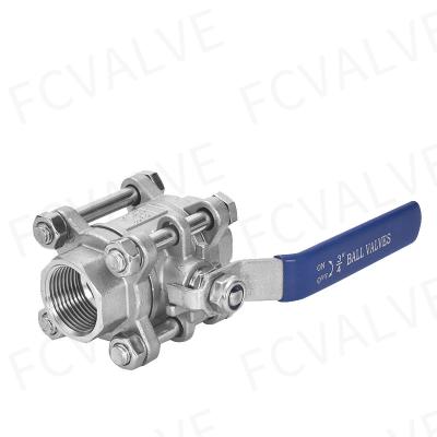 China 3PC válvula de esfera de fio de porta completa com uso industrial e forma de conexão de fio à venda