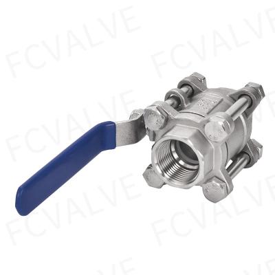 China 3PC válvula de esfera de fio de porta completa com uso industrial e forma de conexão de fio à venda