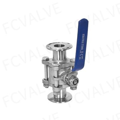 中国 3 PC クランプボールバルブ ISO 5211 正常温度とNPT/Bsp/BSPT接続 販売のため
