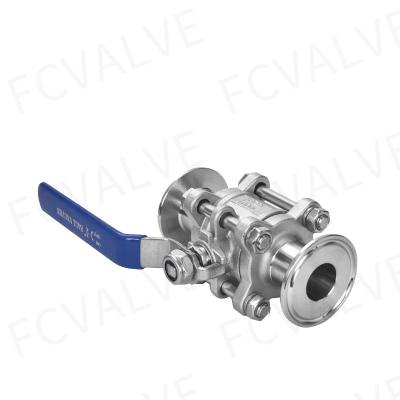 中国 3 PC クランプボールバルブ ISO 5211 正常温度とNPT/Bsp/BSPT接続 販売のため