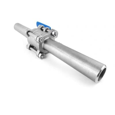 Cina Valvola a sfera in acciaio inossidabile 3PC con saldatura a poppa DN8-DN100 e saldatura a forma di connessione in vendita