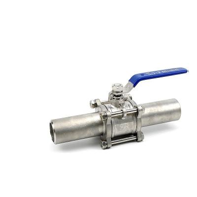 Cina Valvola a sfera in acciaio inossidabile 3PC con saldatura a poppa DN8-DN100 e saldatura a forma di connessione in vendita