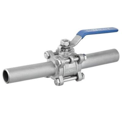 Cina Valvola a sfera in acciaio inossidabile 3PC con saldatura a poppa DN8-DN100 e saldatura a forma di connessione in vendita