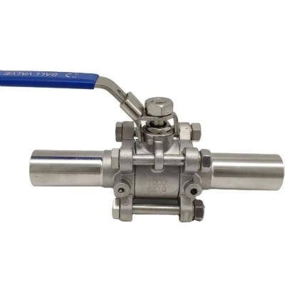 Cina Valvola a sfera in acciaio inossidabile 3PC con saldatura a poppa DN8-DN100 e saldatura a forma di connessione in vendita