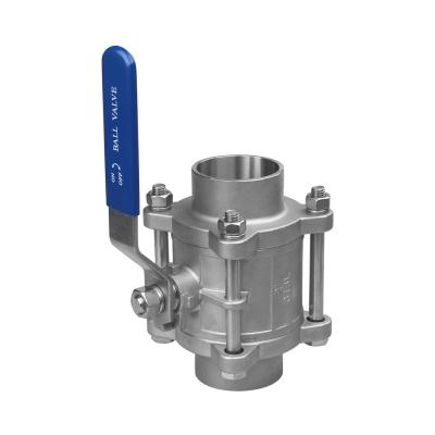 中国 DN8-DN100 高圧Pn1.6-6.4MPaの3パーツソケット溶接ボールバルブ 販売のため