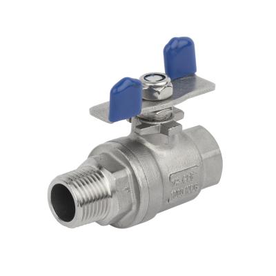 Cina Valvola a sfera manuale in acciaio inossidabile 2PC con maniglia a farfalla modello NO. Q11F-16/64P in vendita