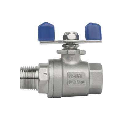Cina Valvola a sfera manuale in acciaio inossidabile 2PC con maniglia a farfalla modello NO. Q11F-16/64P in vendita
