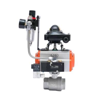 Cina DN15-100 Q611f-16p SS304 2PC Valvola a sfera pneumatica ad acqua resistente alla corrosione in vendita