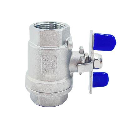 China Floating Ball Valve Q11F-16/64P Stainless Steel 2PC Female Thread with Butterfly Handle for sale
