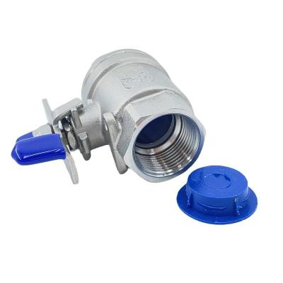 China Floating Ball Valve Q11F-16/64P Stainless Steel 2PC Female Thread with Butterfly Handle for sale