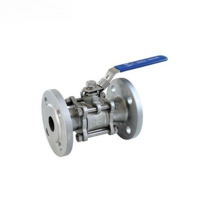 Cina 3PC Valvola a sfera di flangia Manuale modalità di guida 3 prima prima Acciaio inossidabile Manico a porta piena in vendita