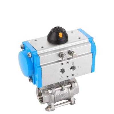 Cina 1.6MPa Pn1.6MPa DN8-DN100 Valvola a sfera per attuatore pneumatico in acciaio inossidabile in vendita