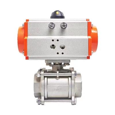 Cina 3PC Valvola a sfera pneumatica igienica con sedili in PTFE in valuta USA e rimborso di 30 giorni in vendita