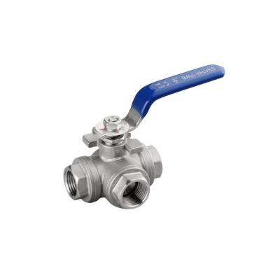 Cina Funzione di tipo tee Q14/15f Valvola a sfera a 3 vie con modalità di guida manuale G/NPT/BSPT/Bsp in vendita