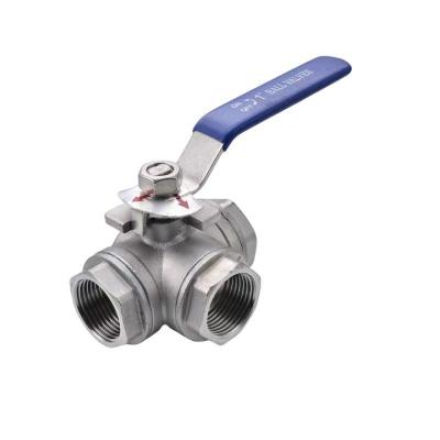 Cina SS304 316 Valvola a sfera in acciaio inossidabile a tre vie connessione BSPT in vendita