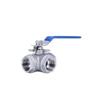 China Structure Tee Type Three Way Ball Valve Threaded End CF8/CF8m Long-Lasting Performance for sale