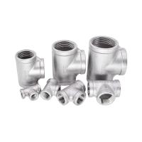 China Stainless Steel 304 Pipe Fitting Forging Thread Equal Tees Customizable and Durable for sale