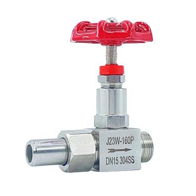 Cina J23W Valvola ad ago di saldatura in acciaio inossidabile Funzione unilaterale Bypass-Valve Handle Colore rosso in vendita