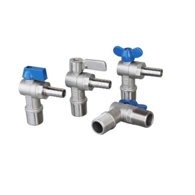 China 1/2 Inch Forged CF8 Angle Gas Valve with Handle Floating Ball Valve Normal Temperature for sale
