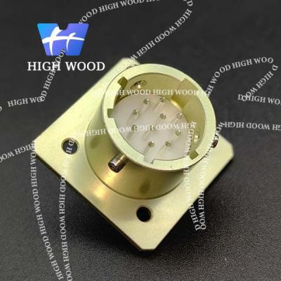 China OHS Series Ultra-Small Electrical Connector Aluminum Alloy Square Flange Receptacle With 10 Contacts Silvering for sale