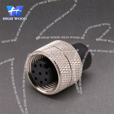 China M12 Connector, 8-Pin Straight Injection-Molded Female Header with Solder Cups, Without Shielding, A-Latch for sale