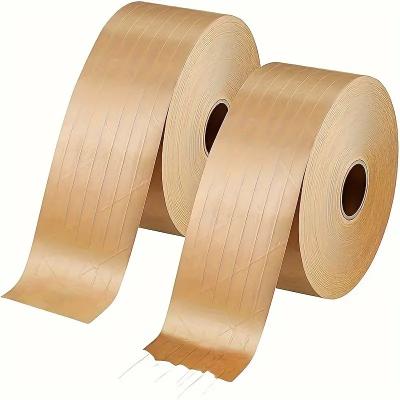 중국 Nature Rubber Glue Strong Self Adhesive Carton Packing Brown Reinforced Kraft Paper Tape 판매용