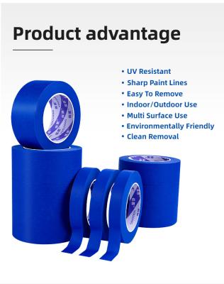 China Custom High Temperature Resistance Blue Masking Tape Painting Refinish for sale