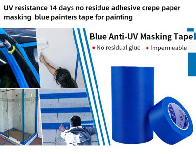 China Custom High Temperature Resistance Blue Masking Tape Painting Refinish for sale
