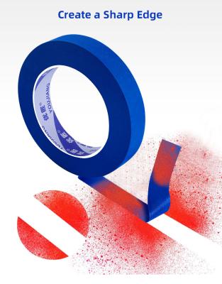 China Custom High Temperature Resistance Blue Masking Tape Painting Refinish for sale