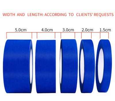 중국 마스킹용 단면 블루 크레이프 종이 테이프 (고무 접착제) 판매용