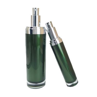 China Acrylic Cosmetic Packaging Set 15/30/50/100ml Cream Bottles Squeeze Pump Screen Printing Surface for Skin Care Serum Face Lotion for sale